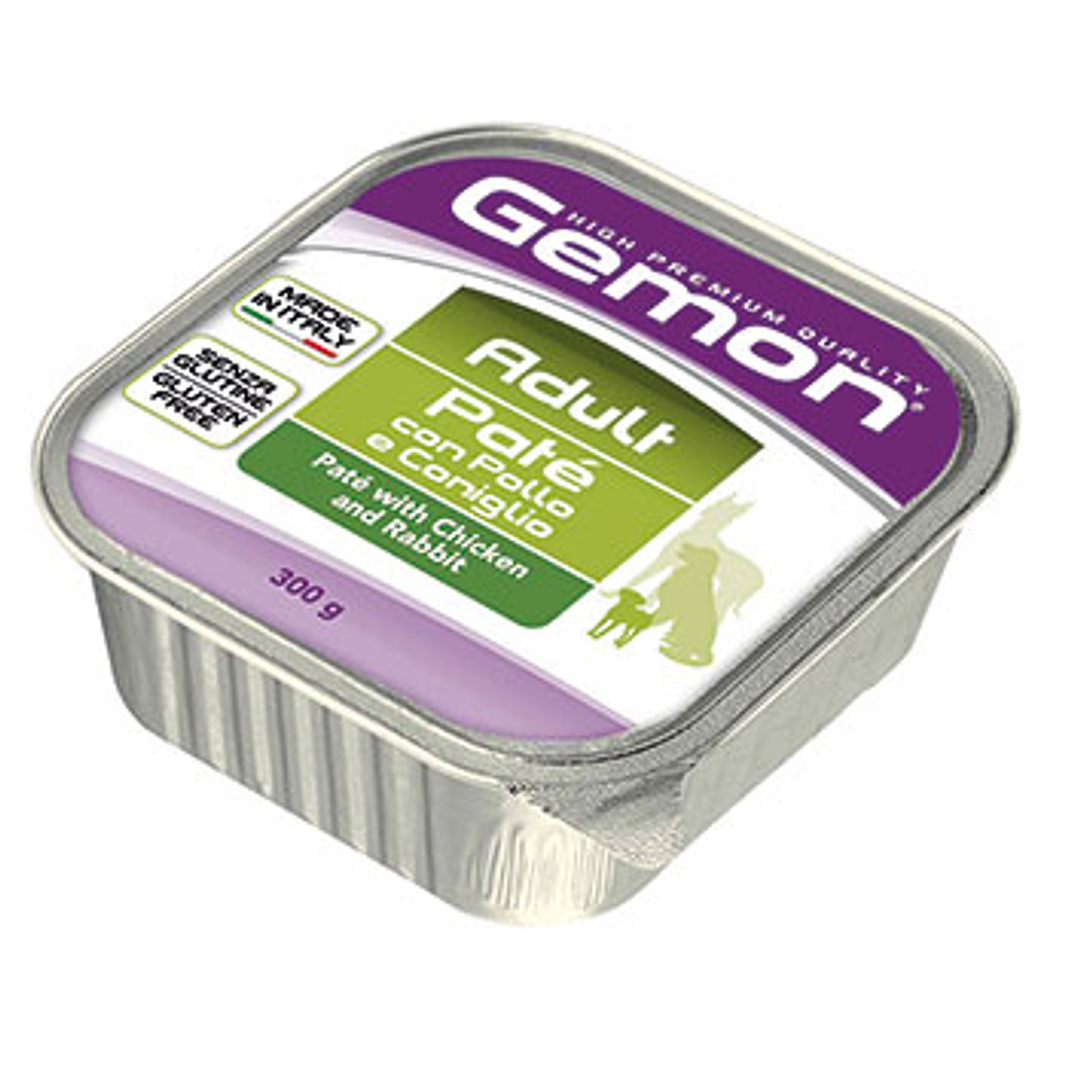 GEMON Paté Perro adulto Pollo y conejo 300 GRS (3 unidades)