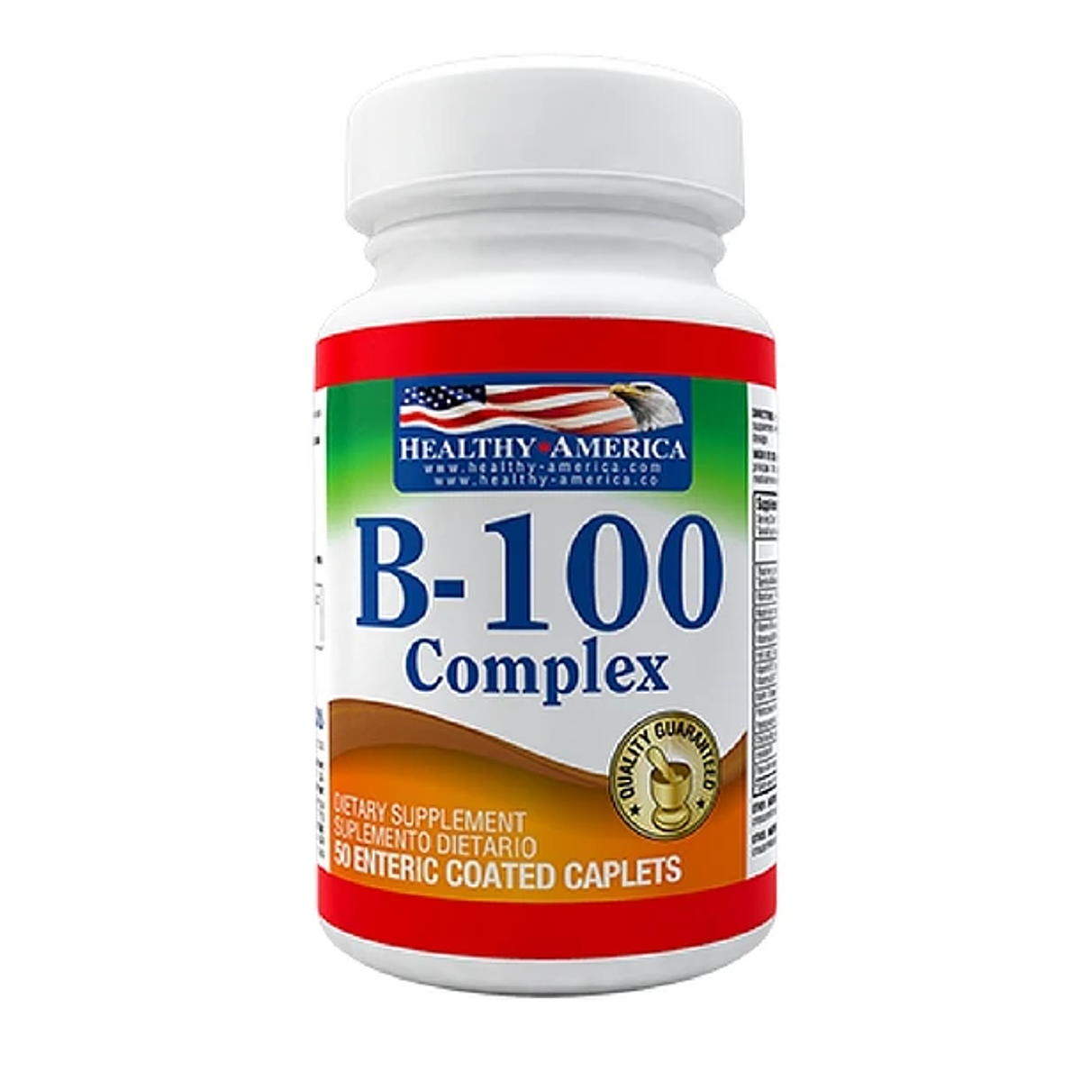 Complejo B100 - 50 Caplets | HEALTHY AMERICA | Naturales Vida Sana