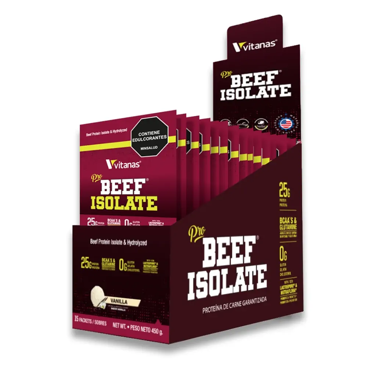 PRO BEEF Protein in Sachets - 30g - 15 Sachets - VITANAS | Naturales ...