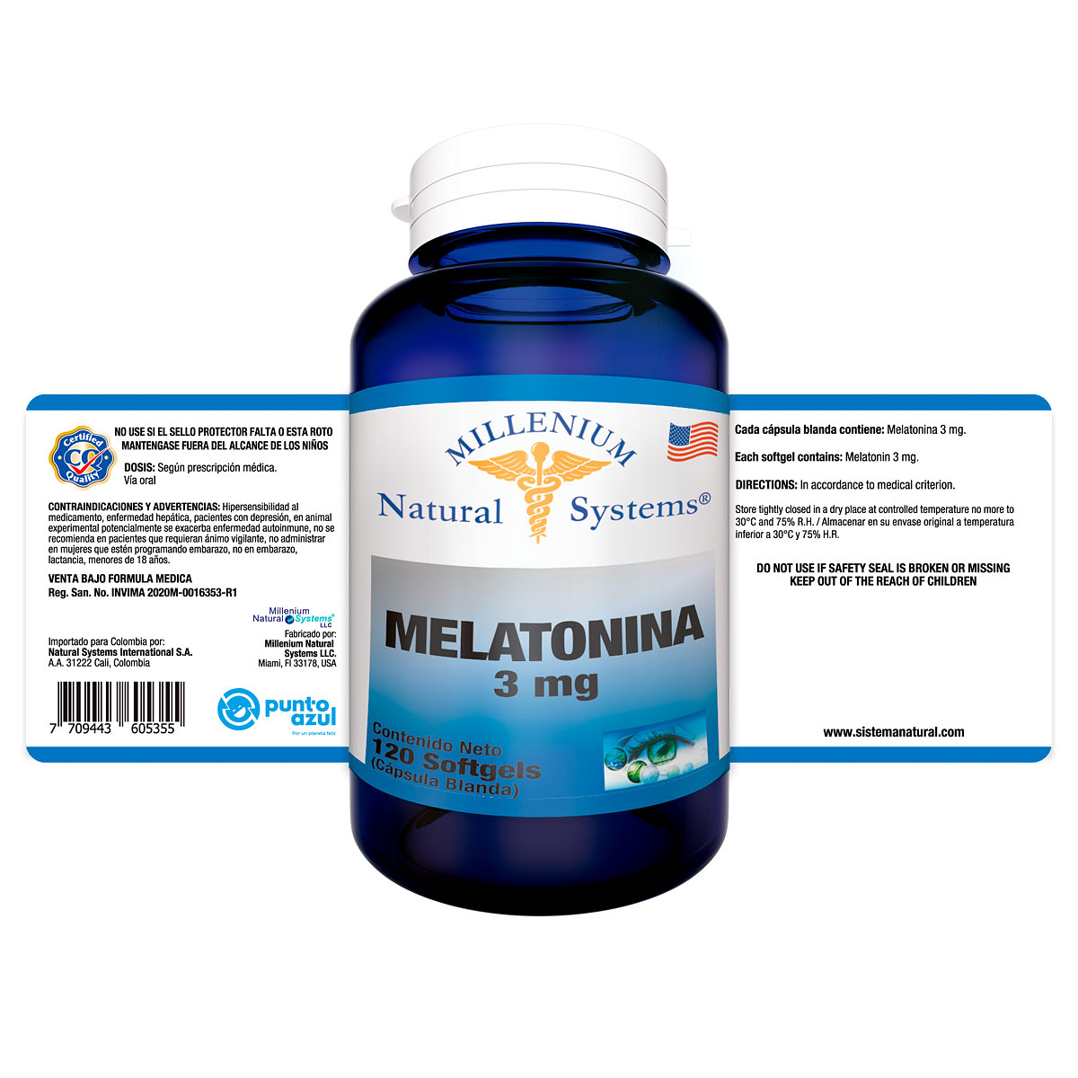 🔴 Melatonina 3mg – Regulación natural del sueño | Naturales Vida Sana