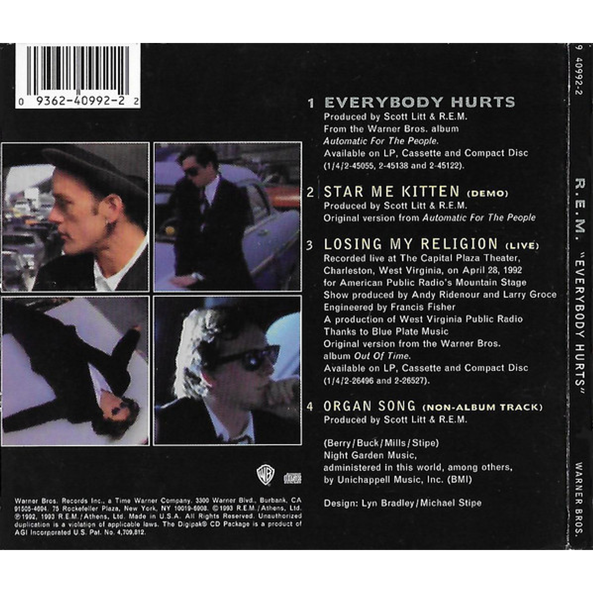 R.E.M. – Everybody Hurts - Cd Single - Hecho En U.S.A.