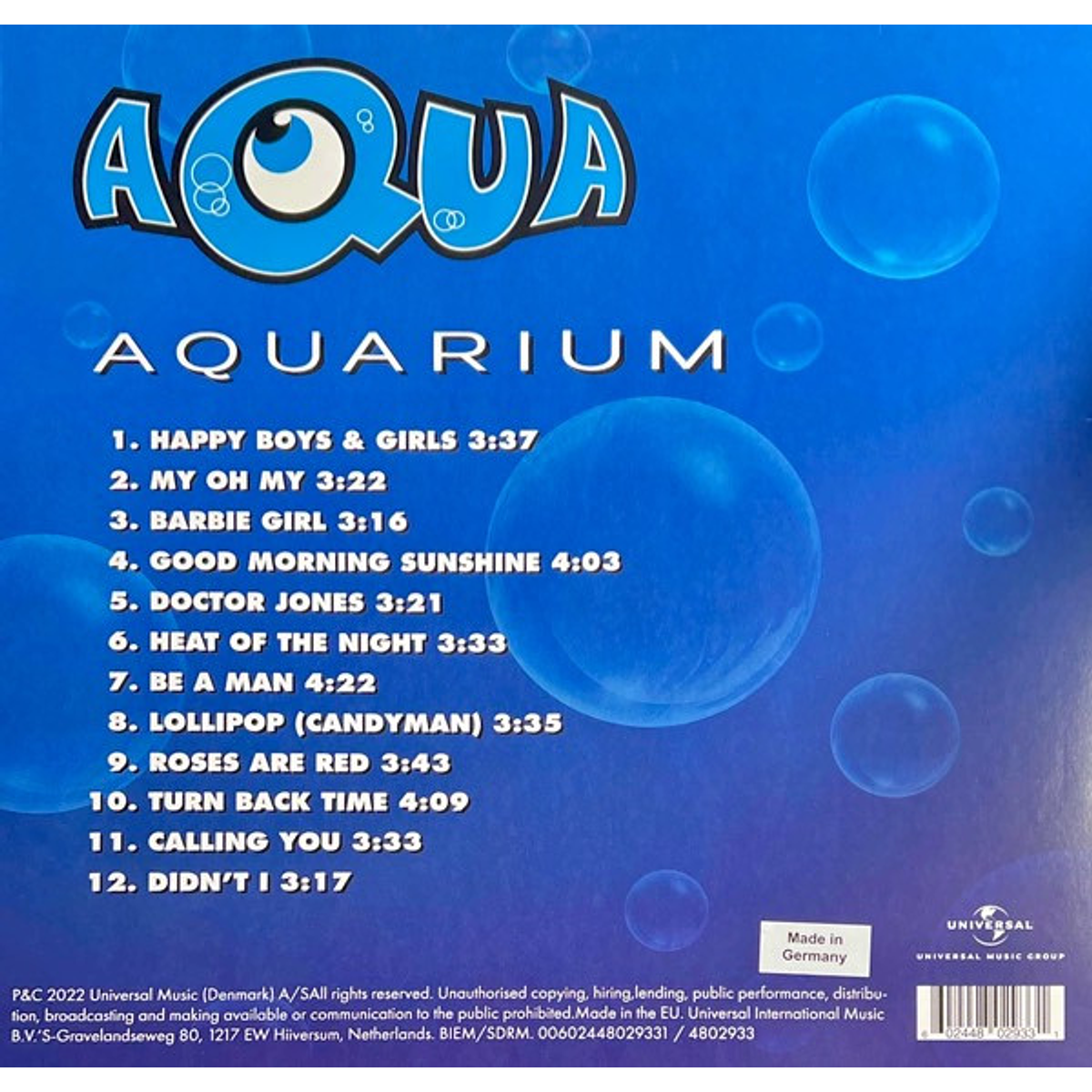 Aqua – Aquarium - LP Vinilo - 25th Anniversary - Hecho En Al