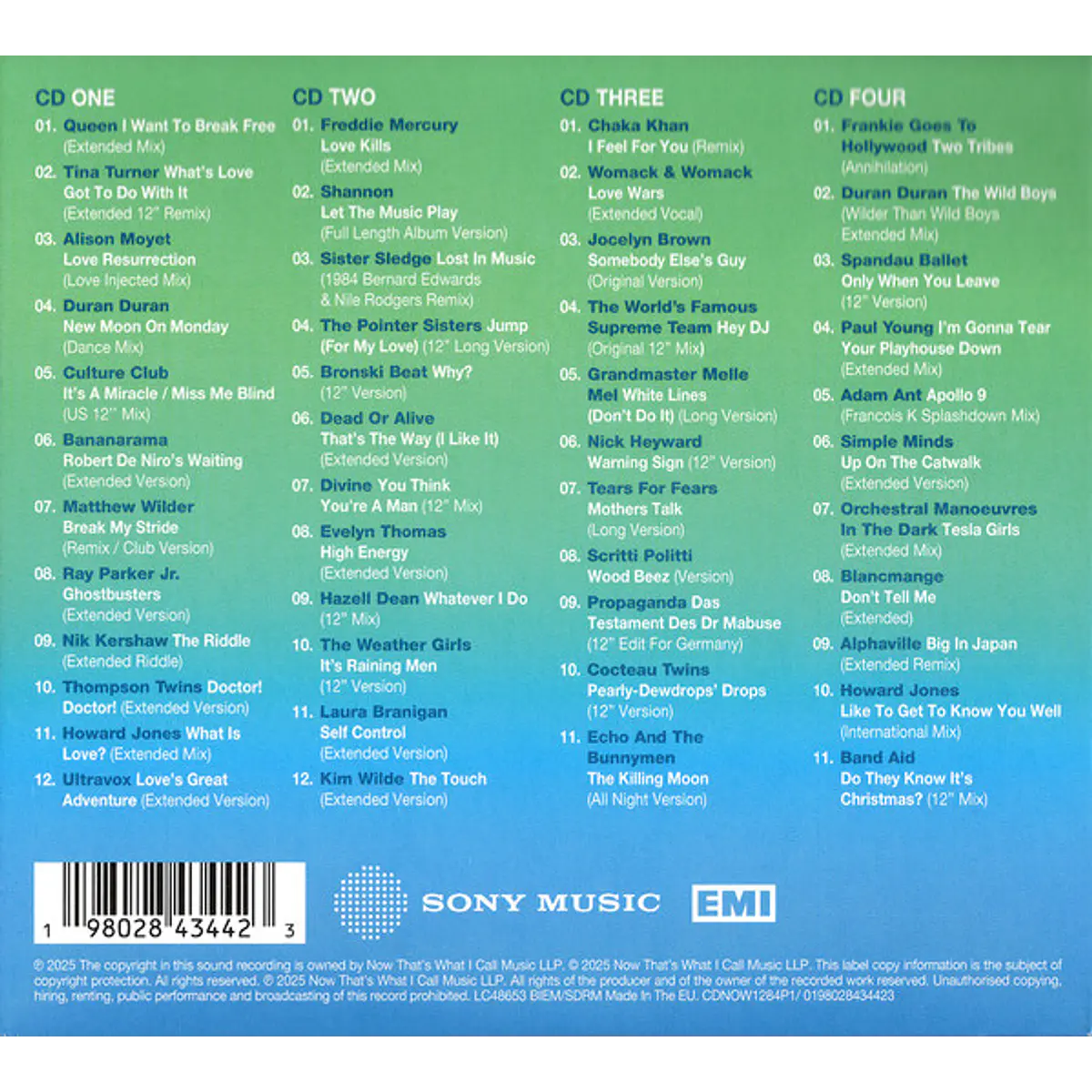 Various – Now 12 80s: 1984 (Part One) - Set 4 CDs - Hecho E