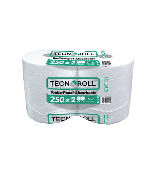 Toalla de papel Industrial, Pack 2 Rollos x 250 Mts - Tecnor