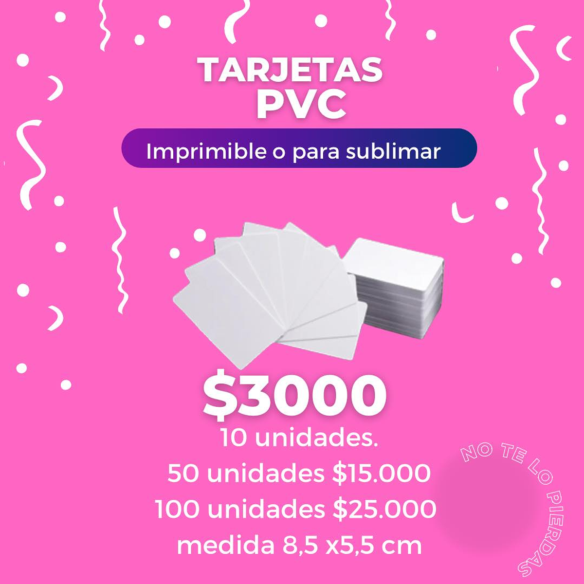 tarjetas pvc