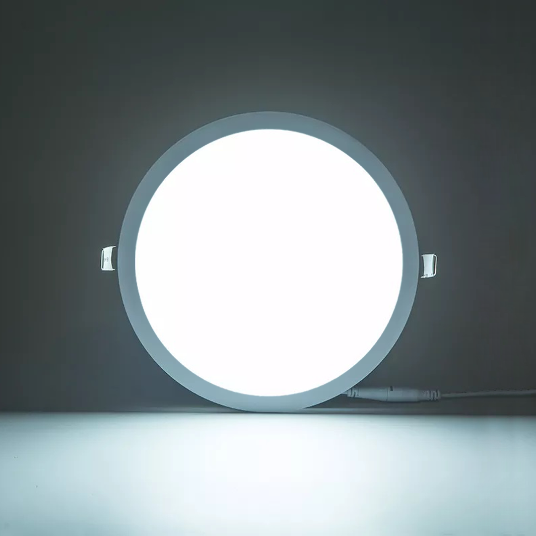 Foco Redondo Luz LED Color Blanco De 24W. 6.500K. Empotrado