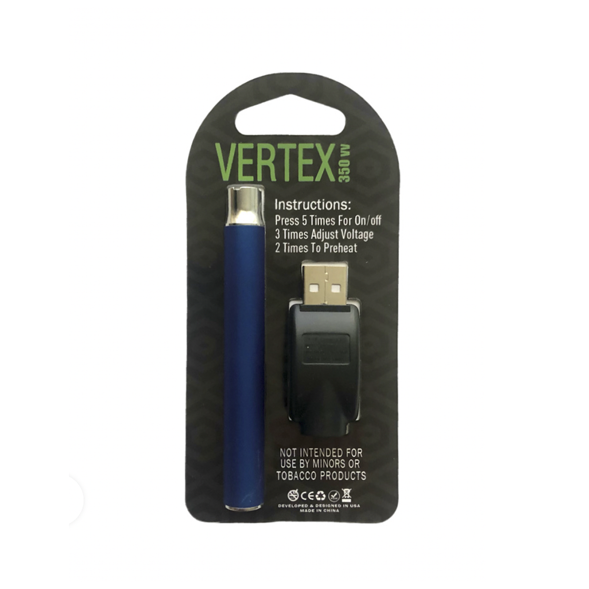 Vaporizador clear wax rosin Vertex 350mah para hilo 510