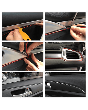 Rollo moldura embellecedor decorativa para interior de autos