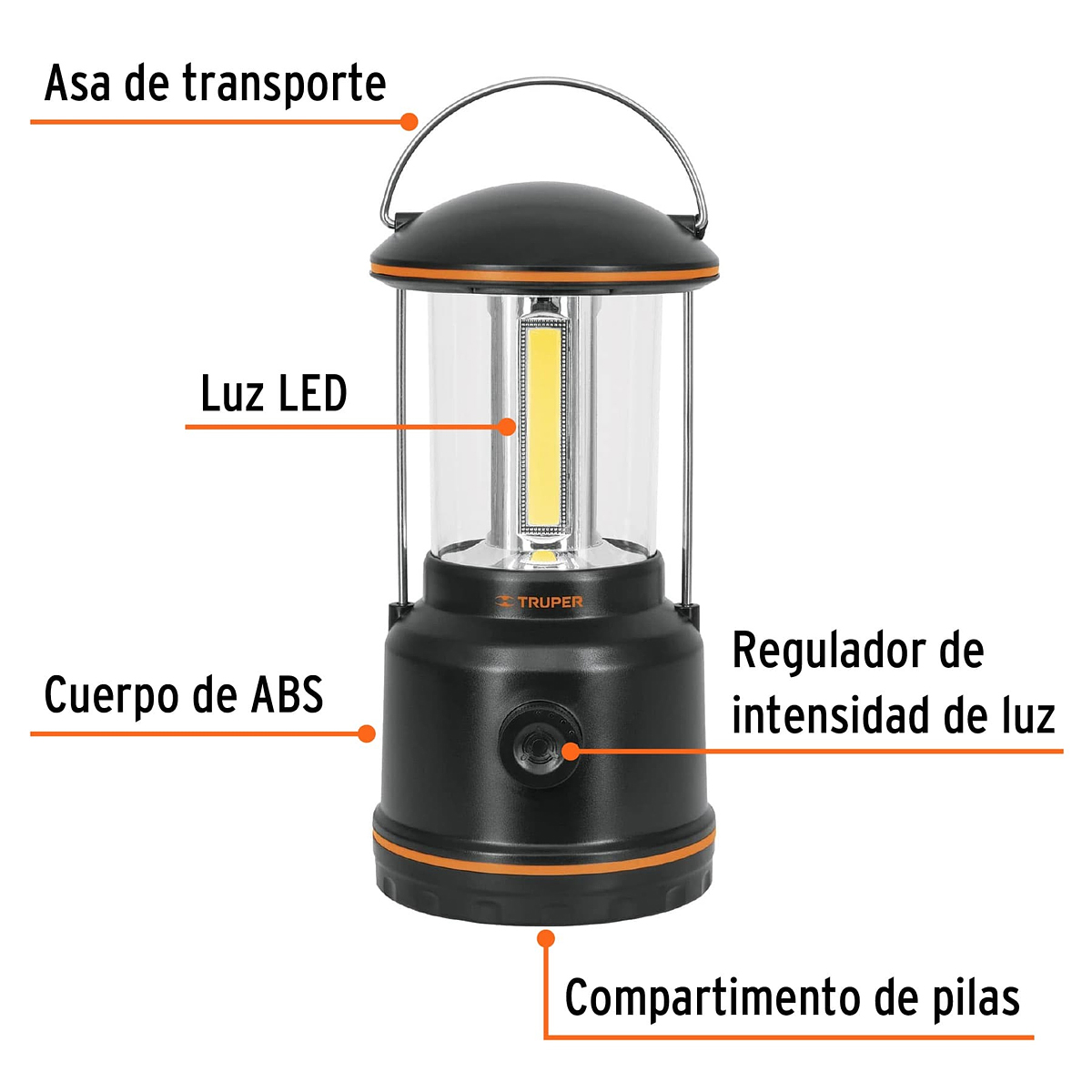 Linterna Para Campamento Led Truper Laca-3d 550 Lúmenes
