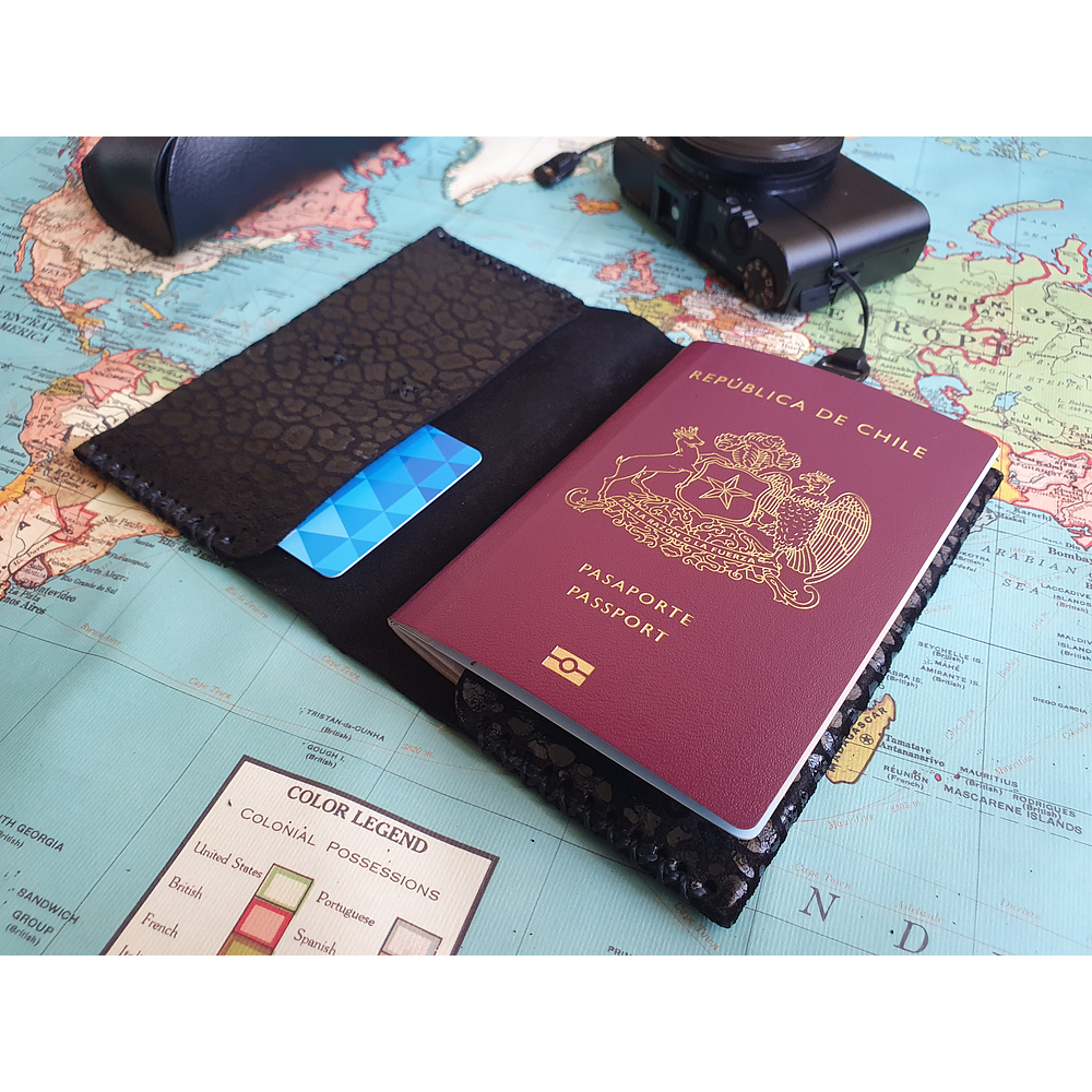 Funda para pasaporte Leopardo Negro | Amau