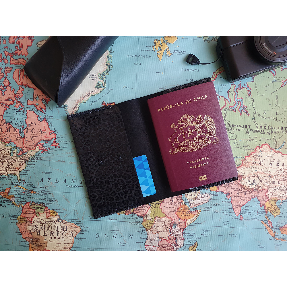Funda para pasaporte Leopardo Negro | Amau