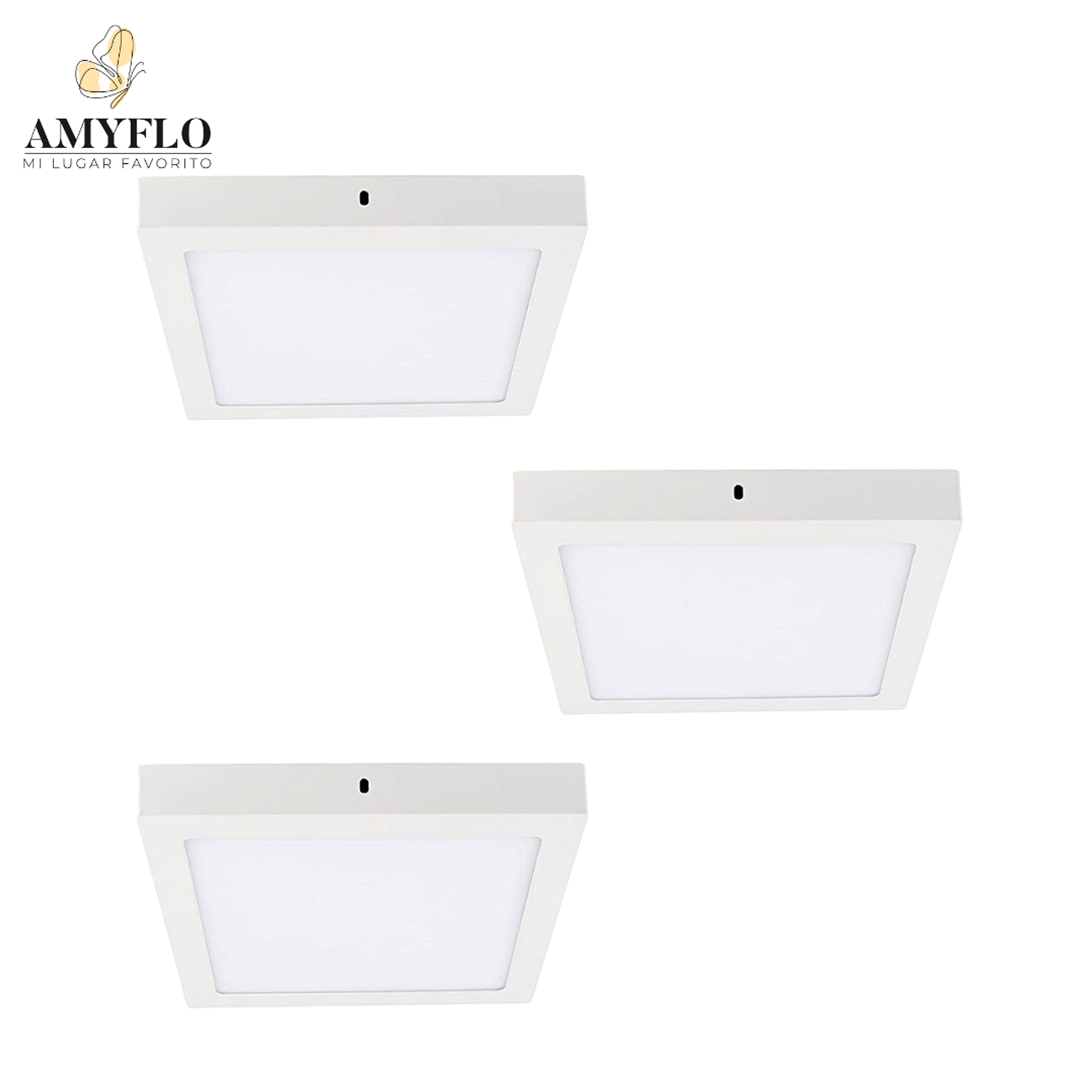 Pack 3 Paneles Led Cuadrados de 18Watts Sobrepuesto