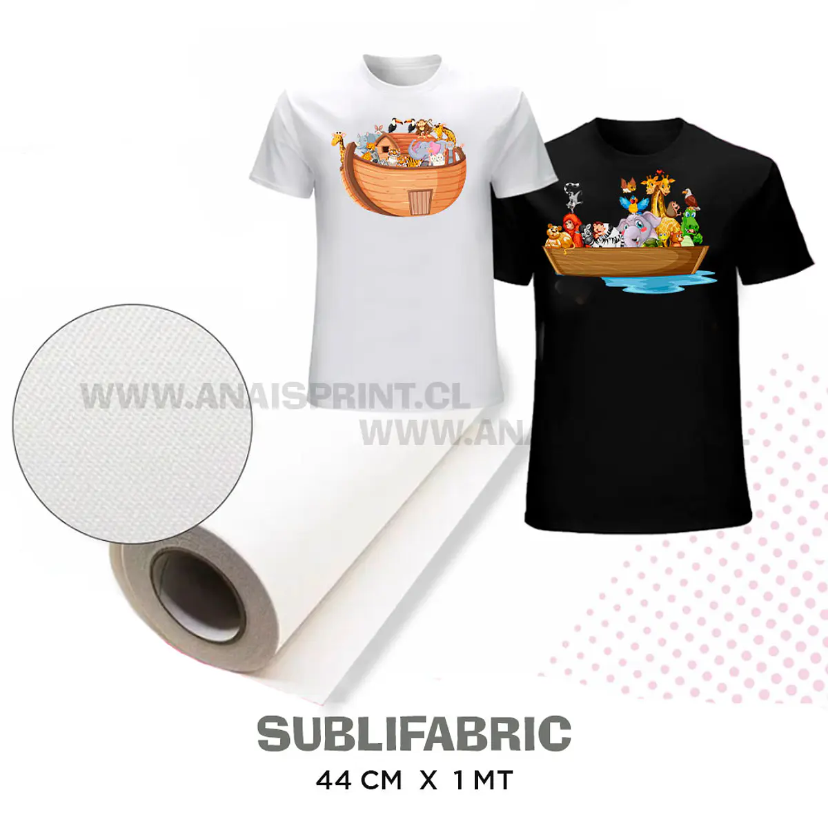 VINILO TEXTIL SUBLIMABLE SUBLIFABRIC (KOREANO) 44 cm x 1 mt