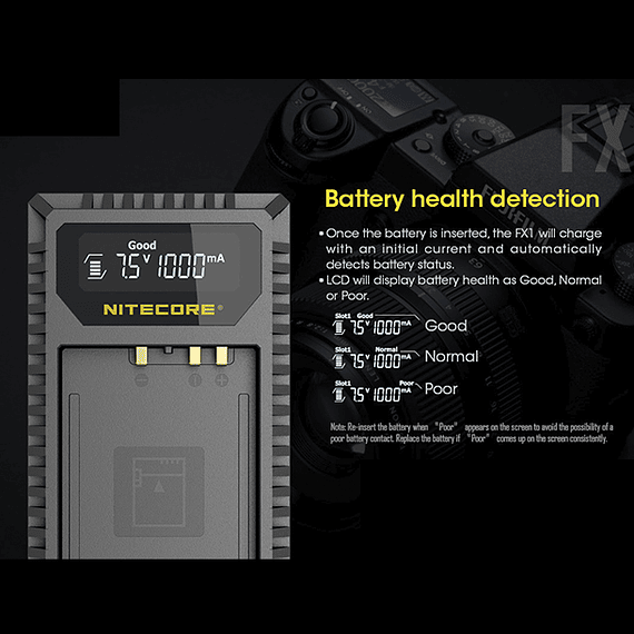 Cargador Nitecore Dual-Slot USB para Fuji | Andes Photo