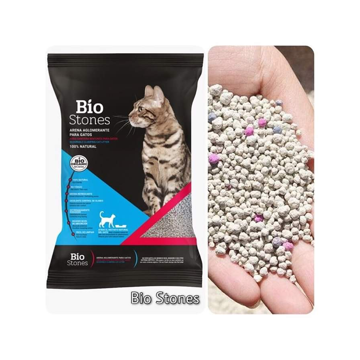 Arena sanitaria para gatos Bio Stones Ultra aglutinante