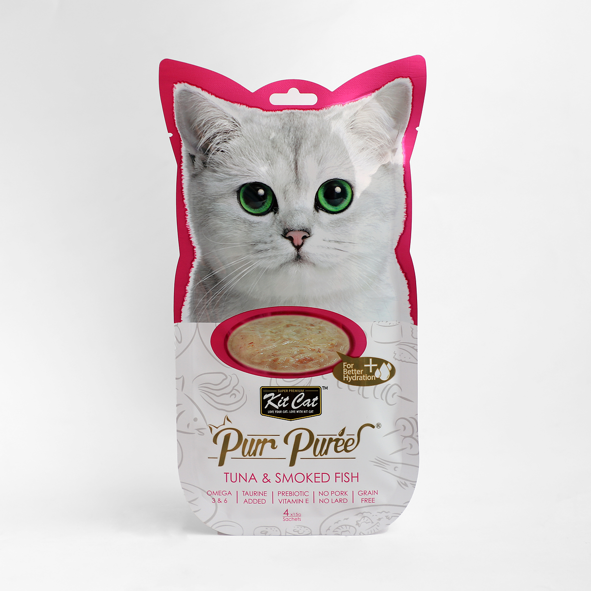 Alimento para gatos Purr Puree de atún y pescado ahumado