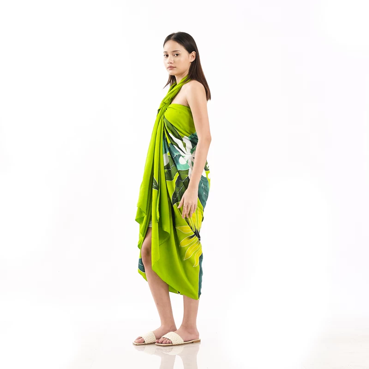 Pareo Napohe Rapa Nui Color Turquesa Con Borde Rongo Rongo