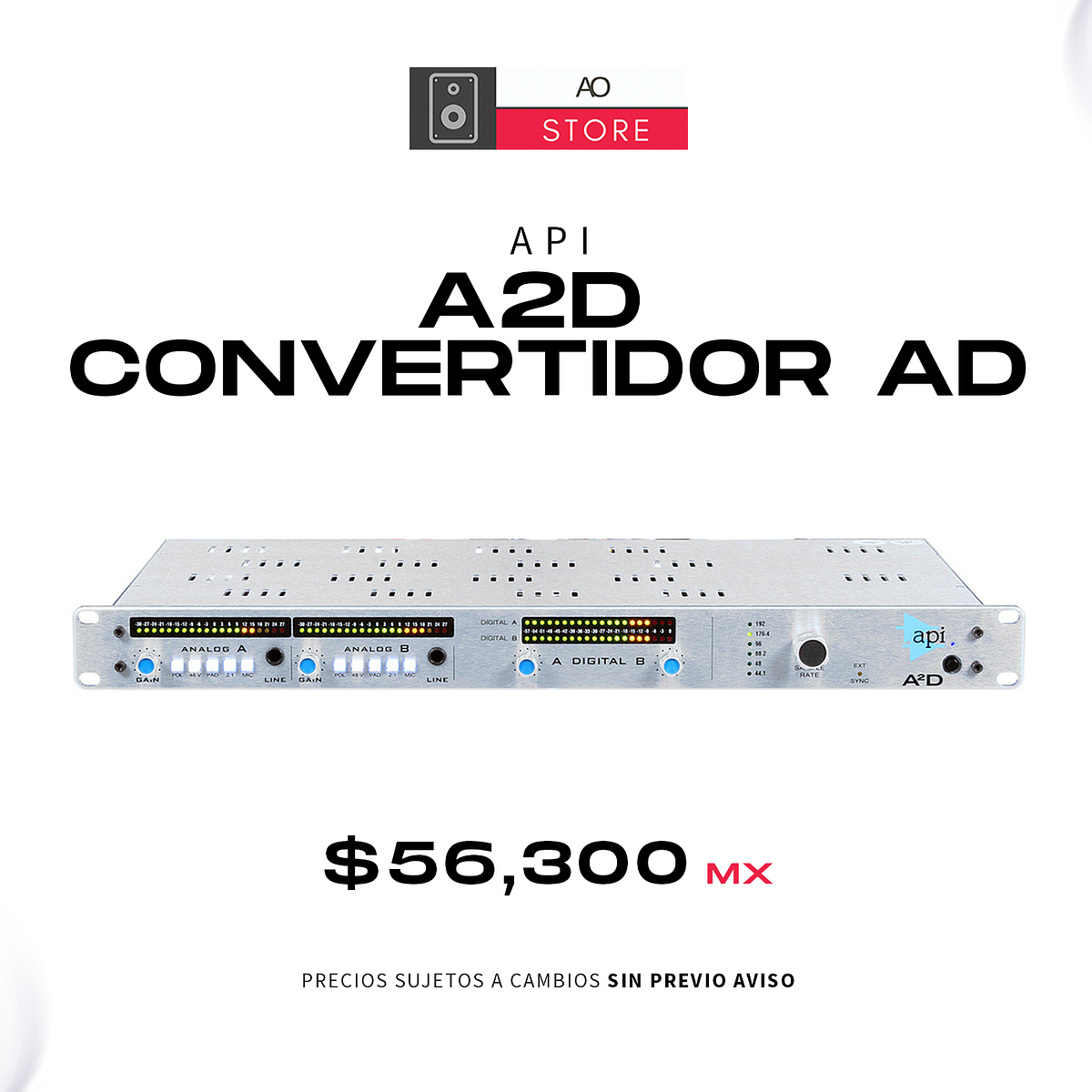 API A2D CONVERTIDOR AD / PREAMPLIFICADOR DE MICRÓFONO DUAL