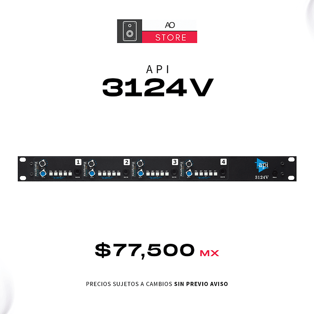 API 3124V PREAMPLIFICADOR DE MICRÓFONO DE 4 CANALES