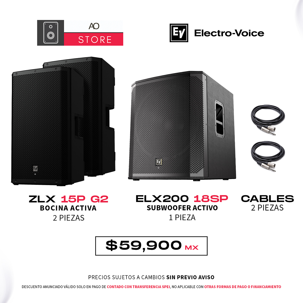 EV Electro Voice ZLX 15BT Bocina Activa (2 Piezas) + ELX200