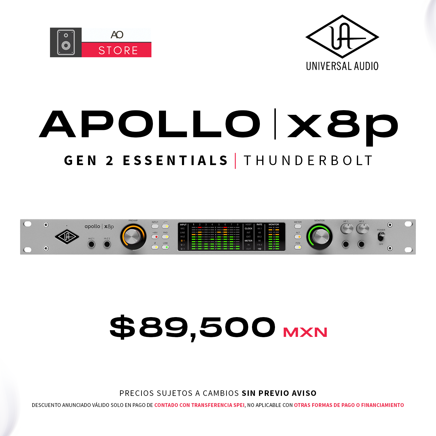 Universal Audio Apollo x8p Gen 2 Essentials+ Edition Thunder