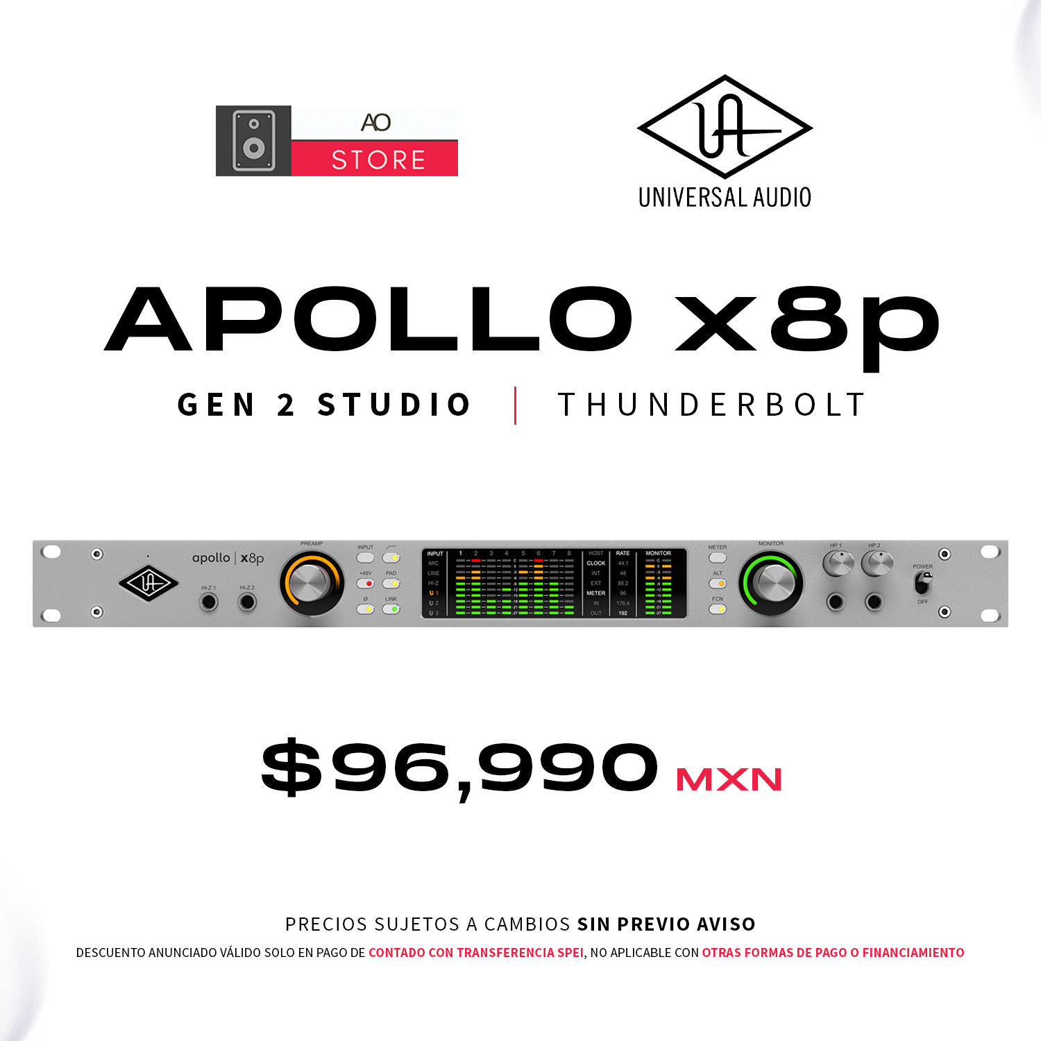 Universal Audio Apollo x8p Gen 2 Studio+ Edition Thunderbolt