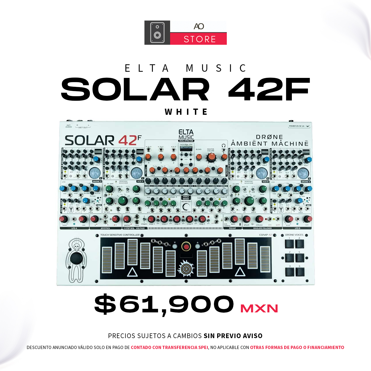 Elta Music Solar 42F Drone Ambient White Sintetizador Semi M