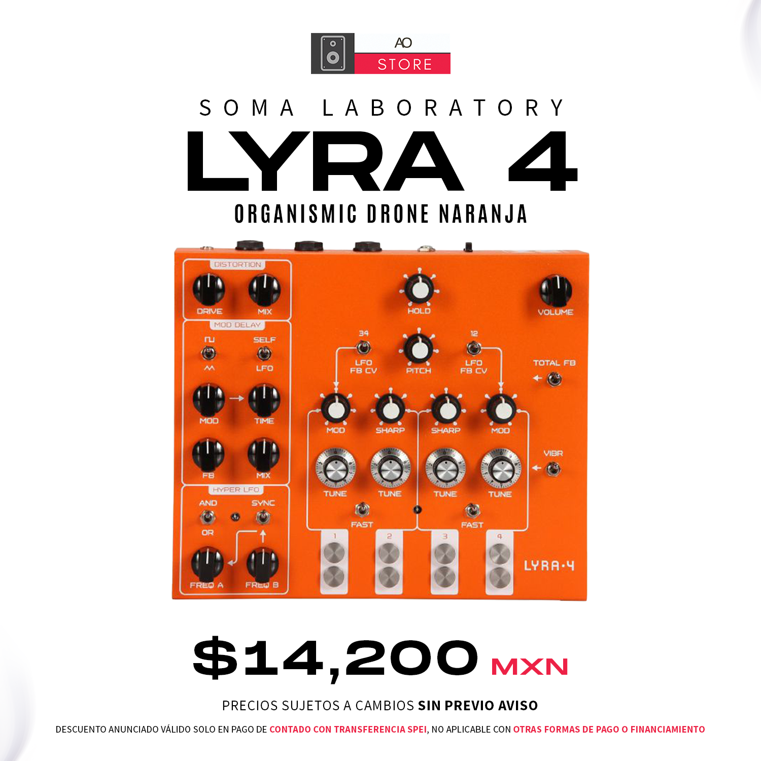 Soma Laboratory Lyra 4 Organismic Drone Naranja Sintetizador