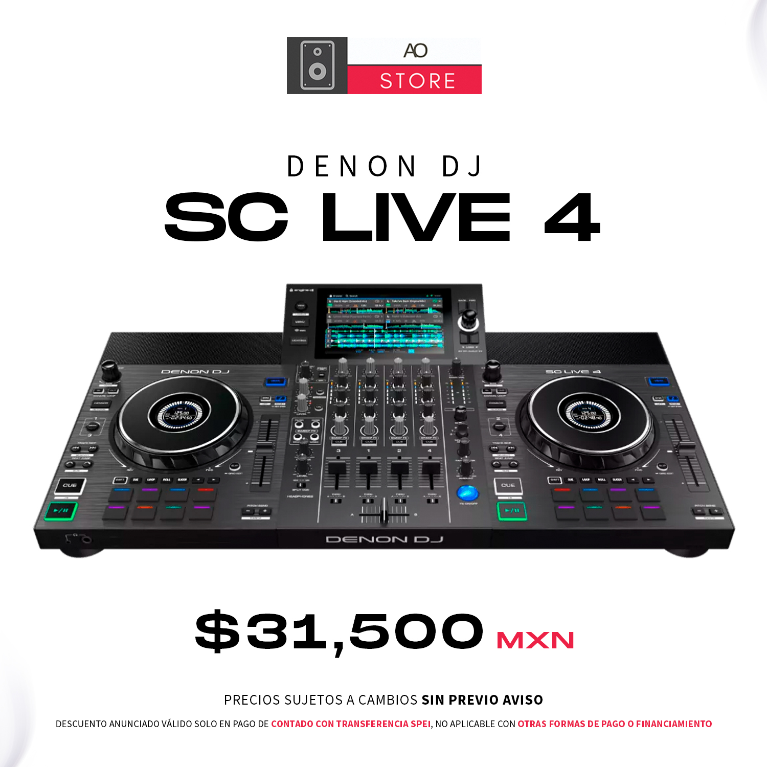 DENON DJ SC LIVE 4 Reproductor Multimedia Controlador Para D