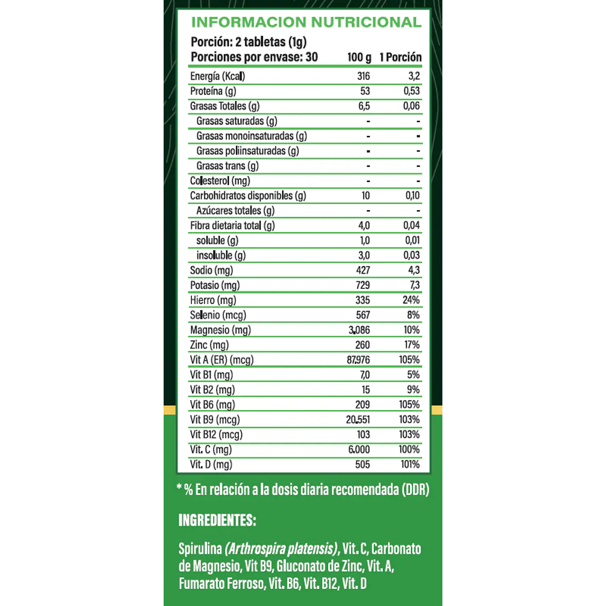 Spiruvit 60 tabletas