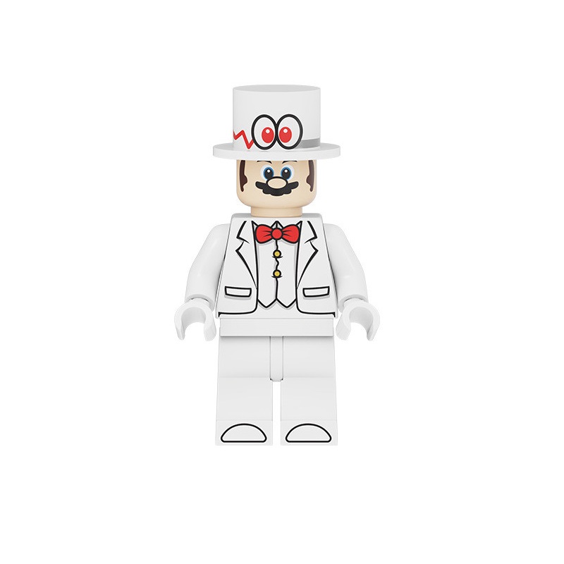 Mario Bros Lego Compatible Mario Traje Blanco