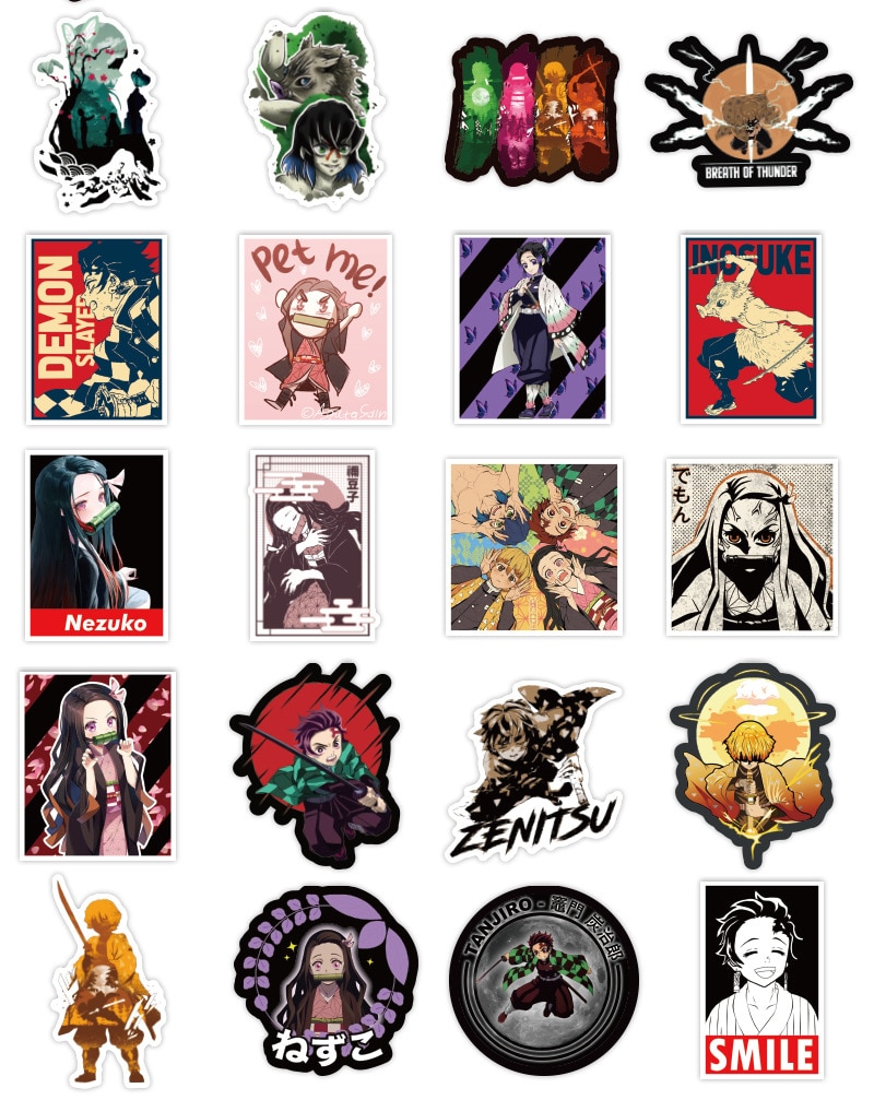 Demon Slayer Kimetsu No Yaiba Set 100 Stickers