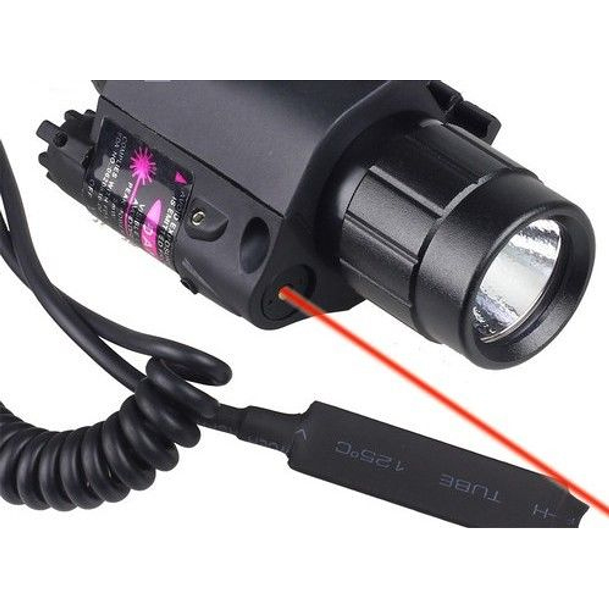 LINTERNA TÁCTICA CON LASER PARA PISTOLAS.