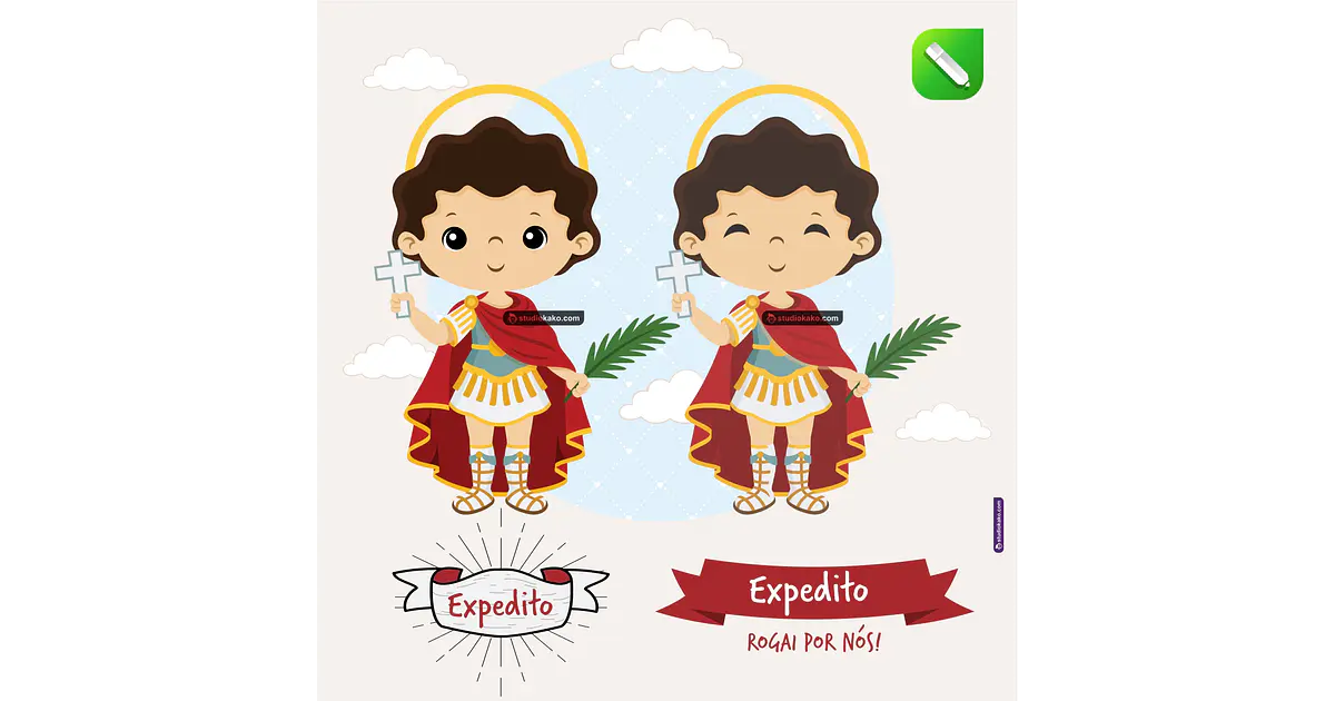 Kit Digital Vetor Santinhos Santo Expedito Editaveis + Png