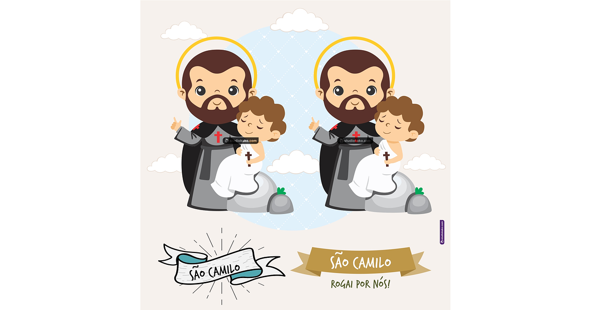 Kit Digital Vetor Santinhos São Camilo Editaveis + Png