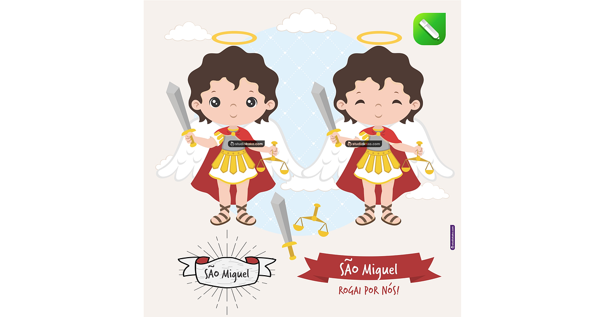 Kit Digital Vetor Santinhos Arcanjo São Miguel Editaveis ...