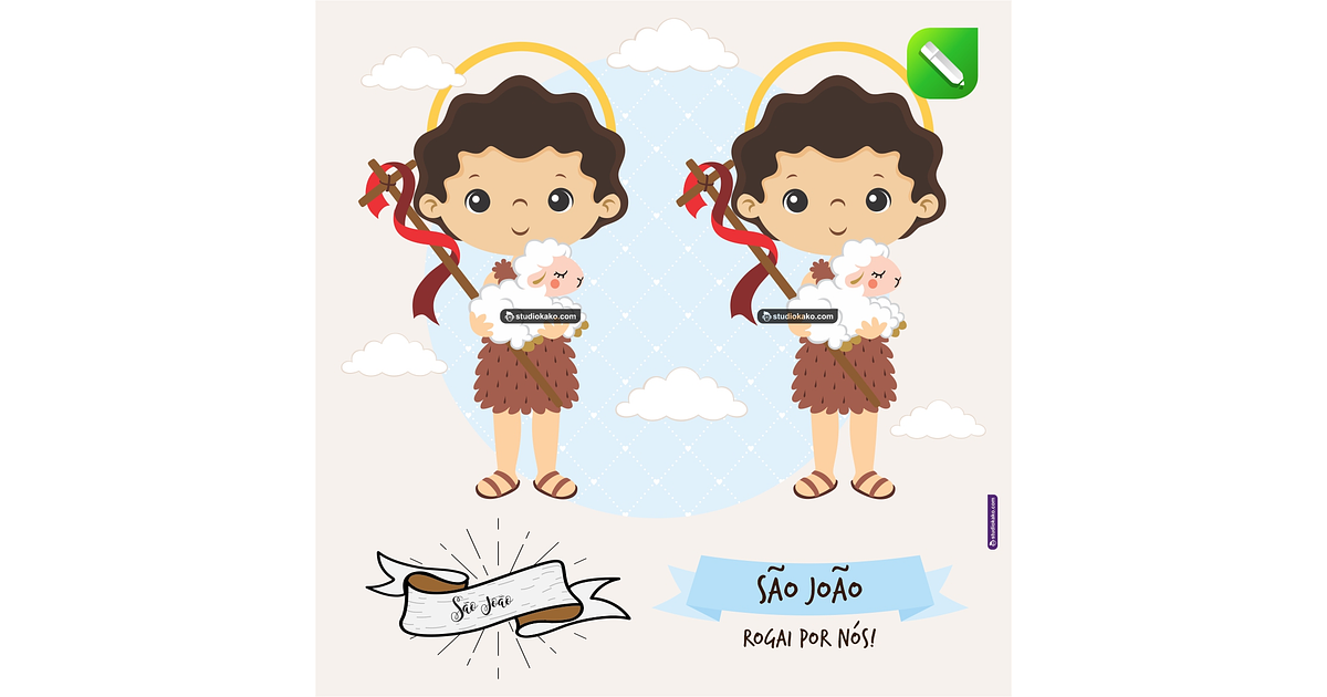 Kit Digital Vetor Santinhos São João Editaveis + Png