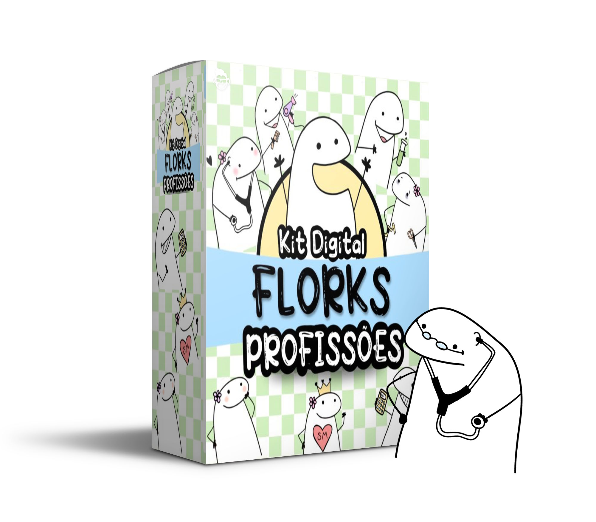 Kit Digital Flork Bento Profissões sem fundo Lt4 Arquivos...