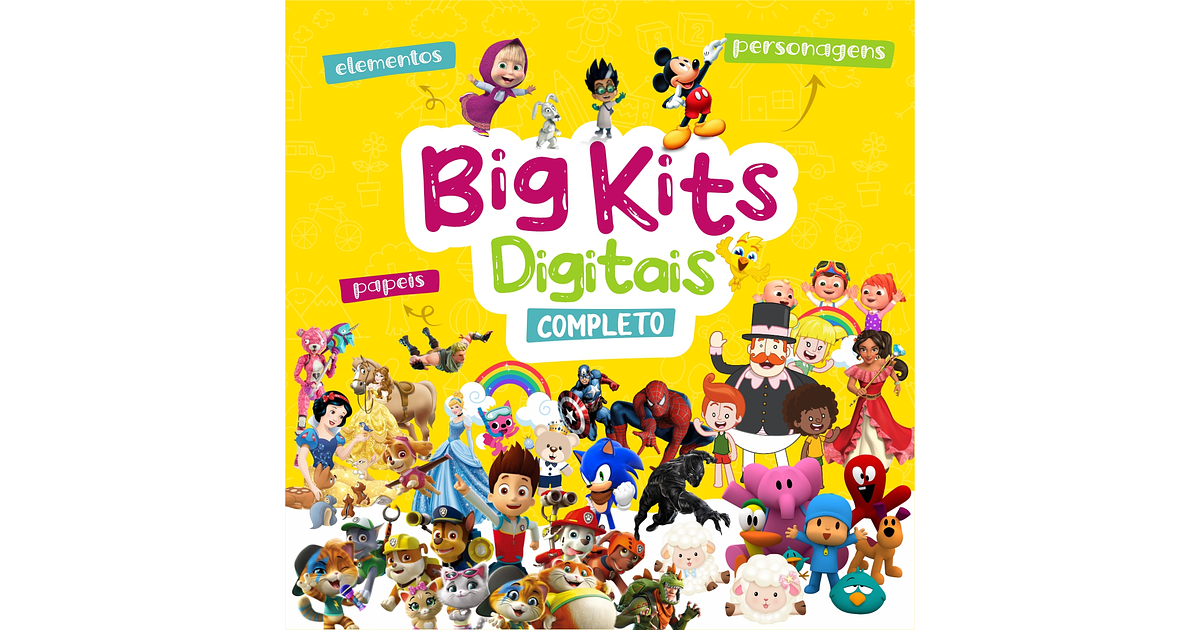 Big Kit Digitais Personagens Imagens Sem Fundos Png