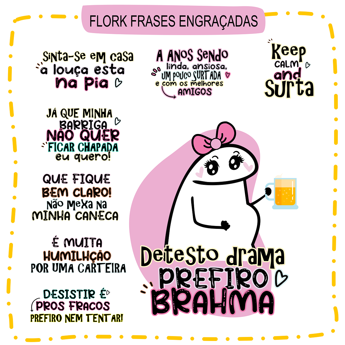 Kit Digital Flork Bento Memes Frases Engraçadas Lt17 Arqu...
