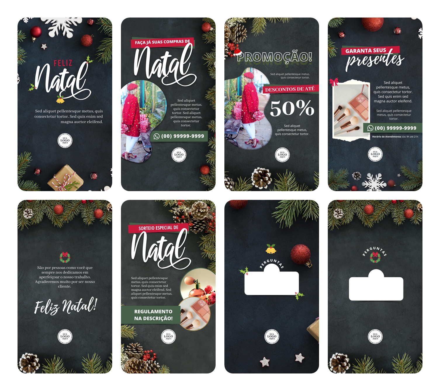 Pack Canva Natal Templates Editável 50 Artes Stories