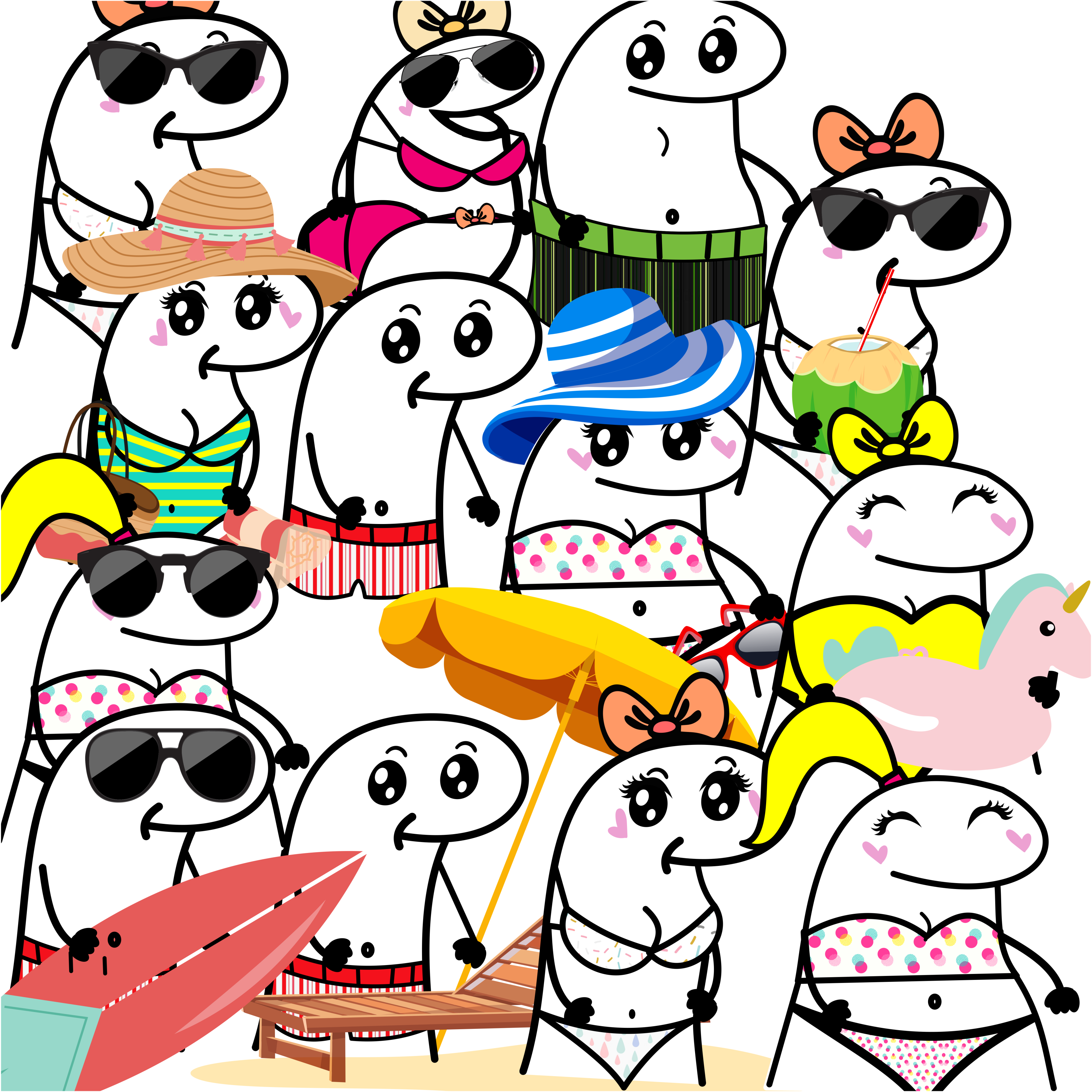 Kit Digital Flork Praia Piscina sem fundo Png