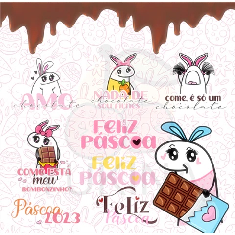 Kit Digital Flork Páscoa em Png