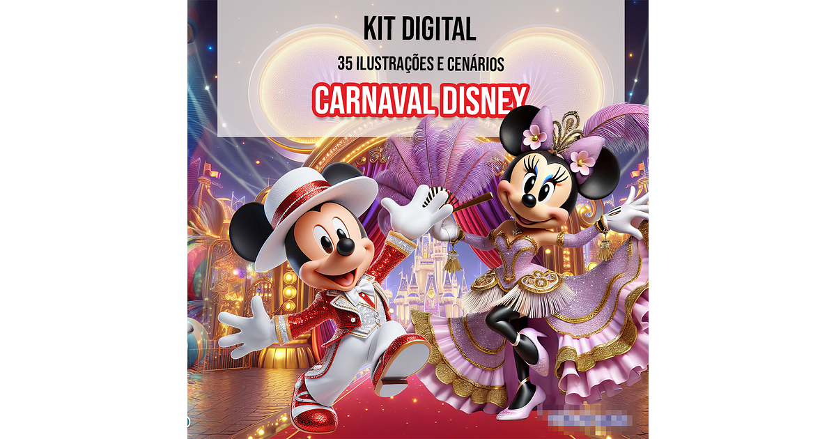 Kit Digital Carnaval Disney Arquivo em Png