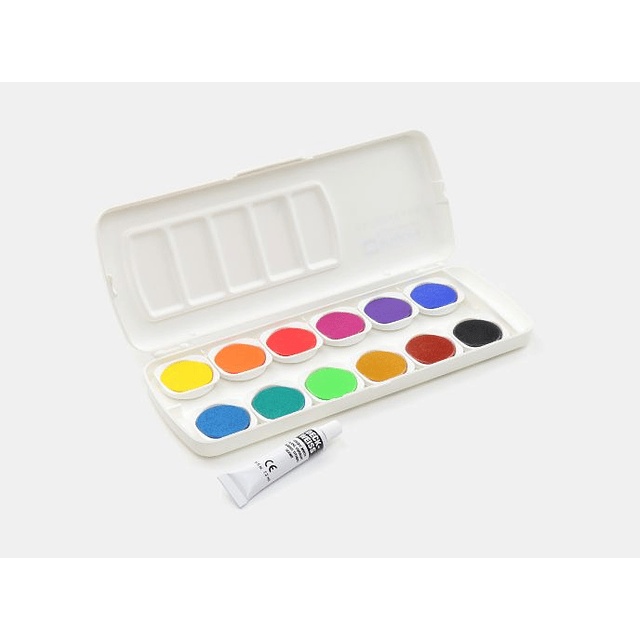 Angora Set de 12 acuarelas opacas + Blanco Opaco.