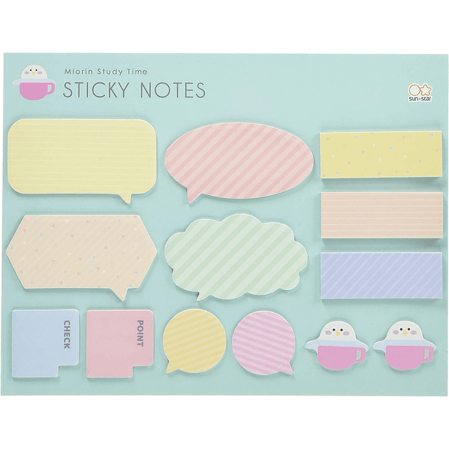 Study Time Sticky Notes Set, C Pattern