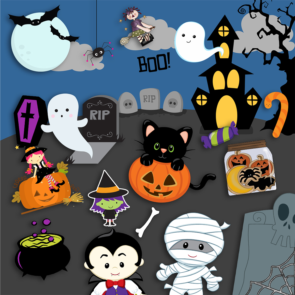 Kit Digital Halloween (Dia das Bruxas)