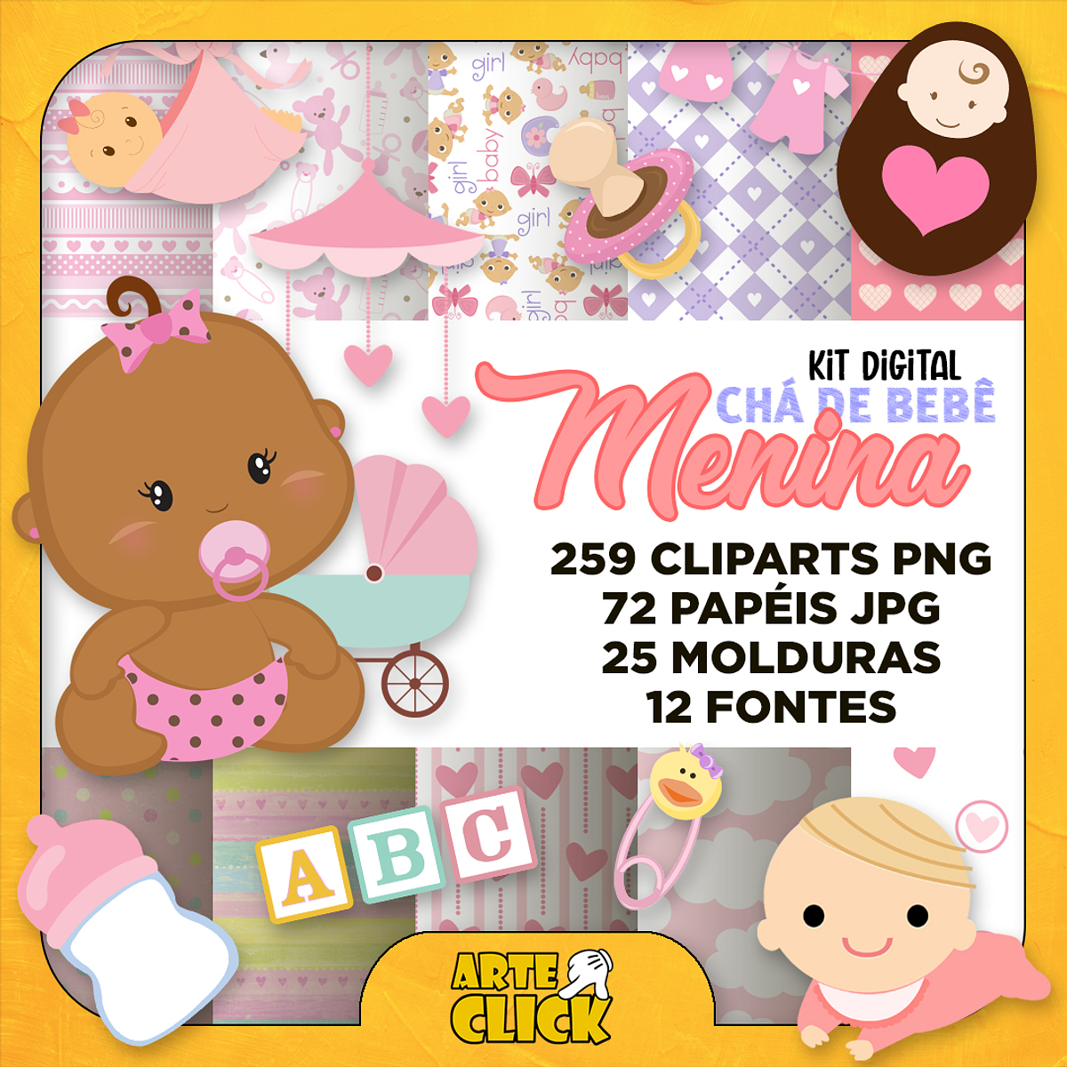 Kit Digital Chá de Bebê (Menina)