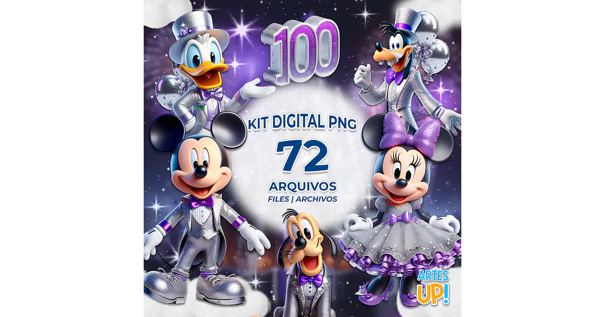 Kit digital PNG de 100 años de Disney