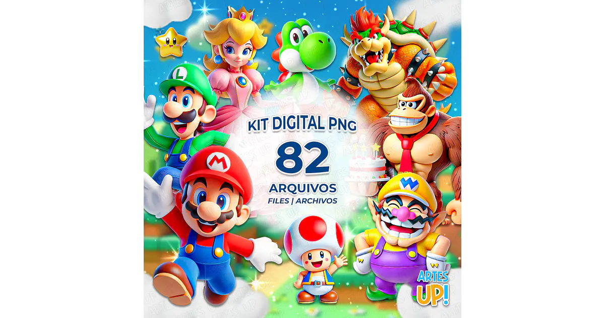 Kit digital PNG de Super Mario Bros.
